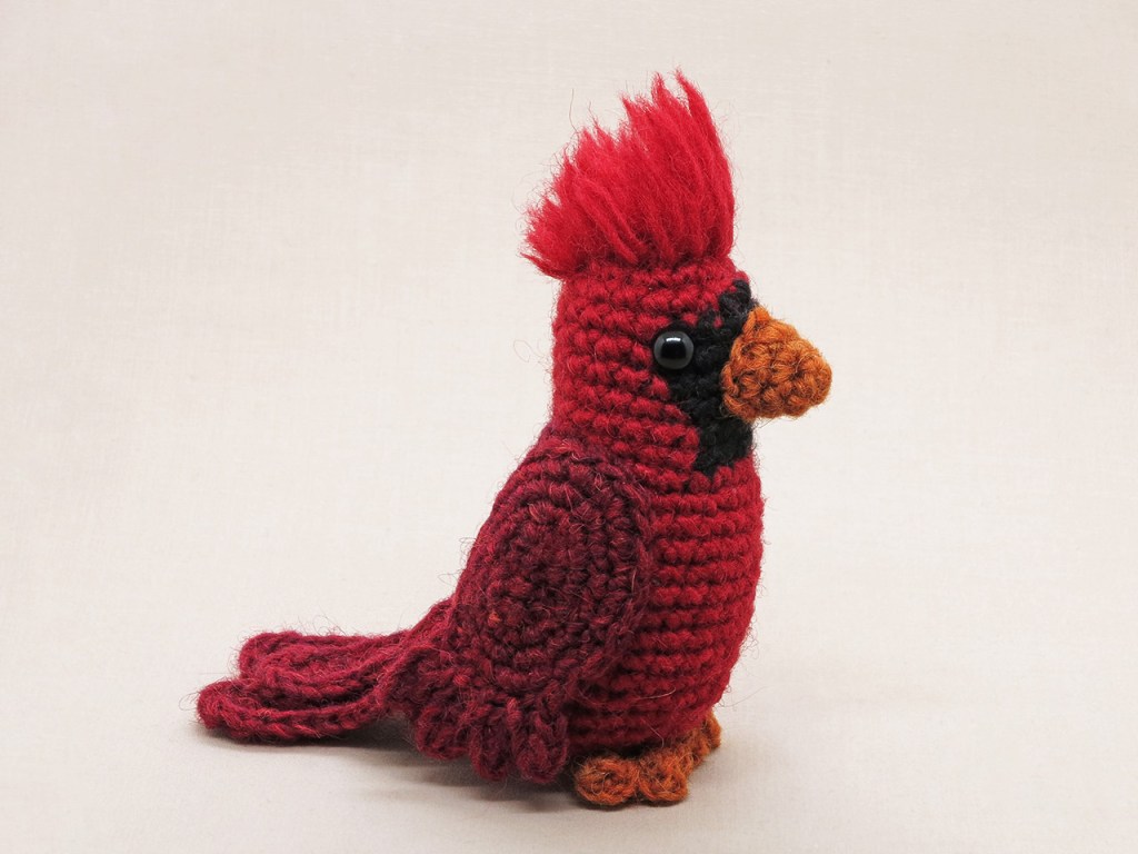 Rufus, crochet Northern cardinal pattern