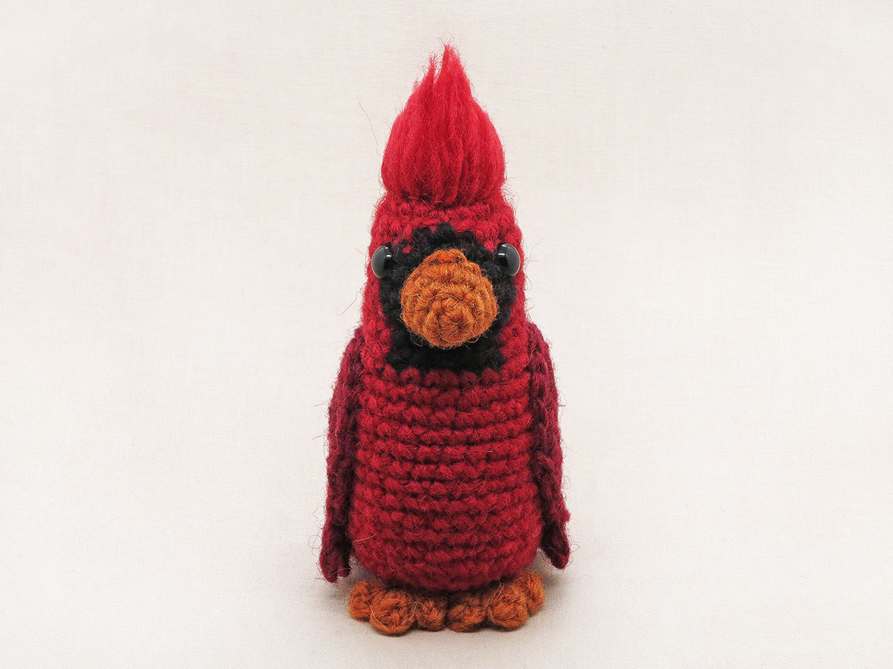 Rufus, crochet Northern cardinal pattern