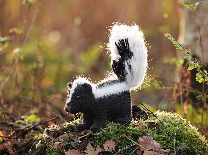 Opidori, realistic crochet skunk pattern